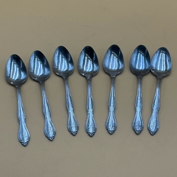 Vintage | Dining | Customcraft Stainless Steel Monogrammed Spoons H Set ...